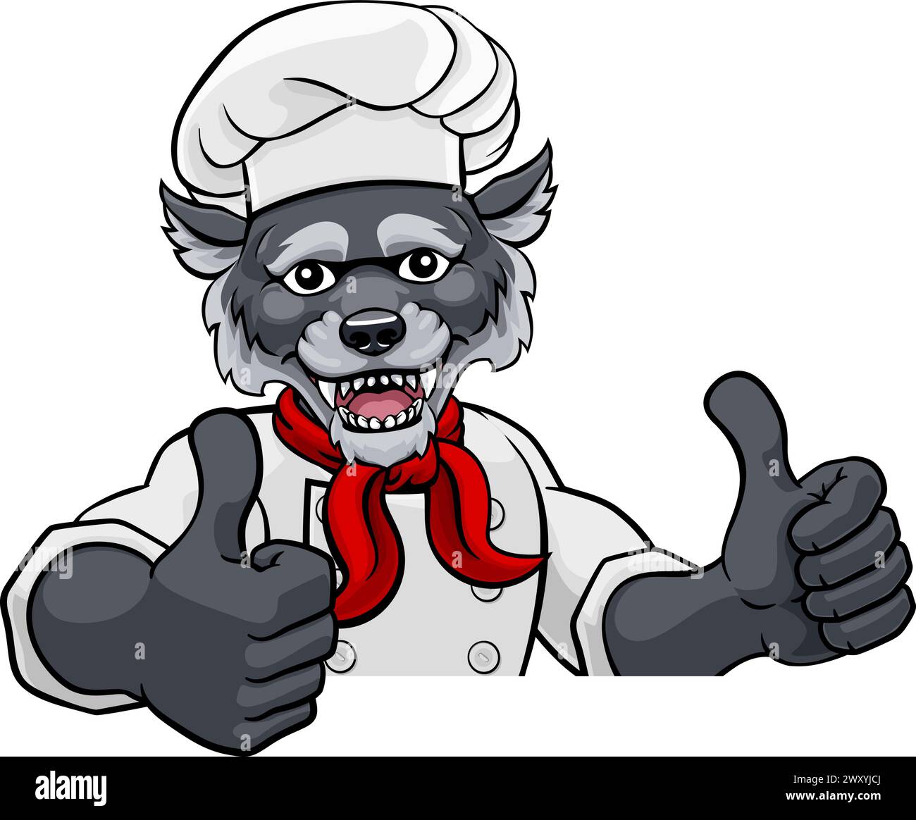 Wolf Chef Mascot Sign Cartoon Character Stock Vector Image & Art - Alamy