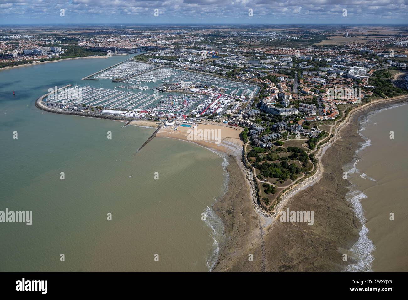 La Rochelle (central-western France): aerial view of the Minimes marina ...