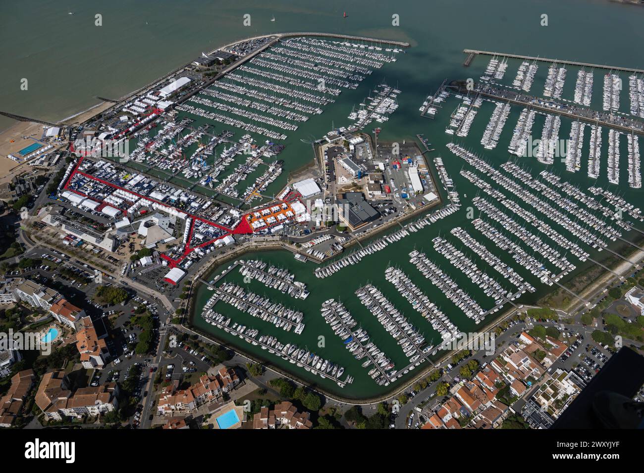 La Rochelle (central-western France): aerial view of the Minimes marina ...
