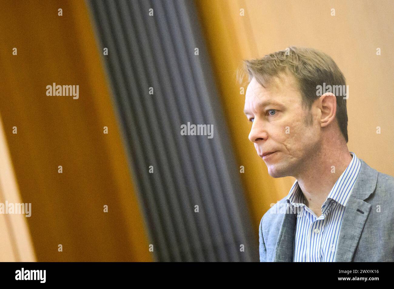 A man identified by media as Christian Brueckner sits in the courtroom ...