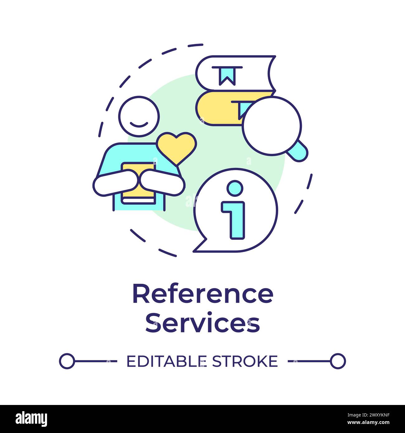Reference services multi color concept icon Stock Vector Image & Art - Alamy