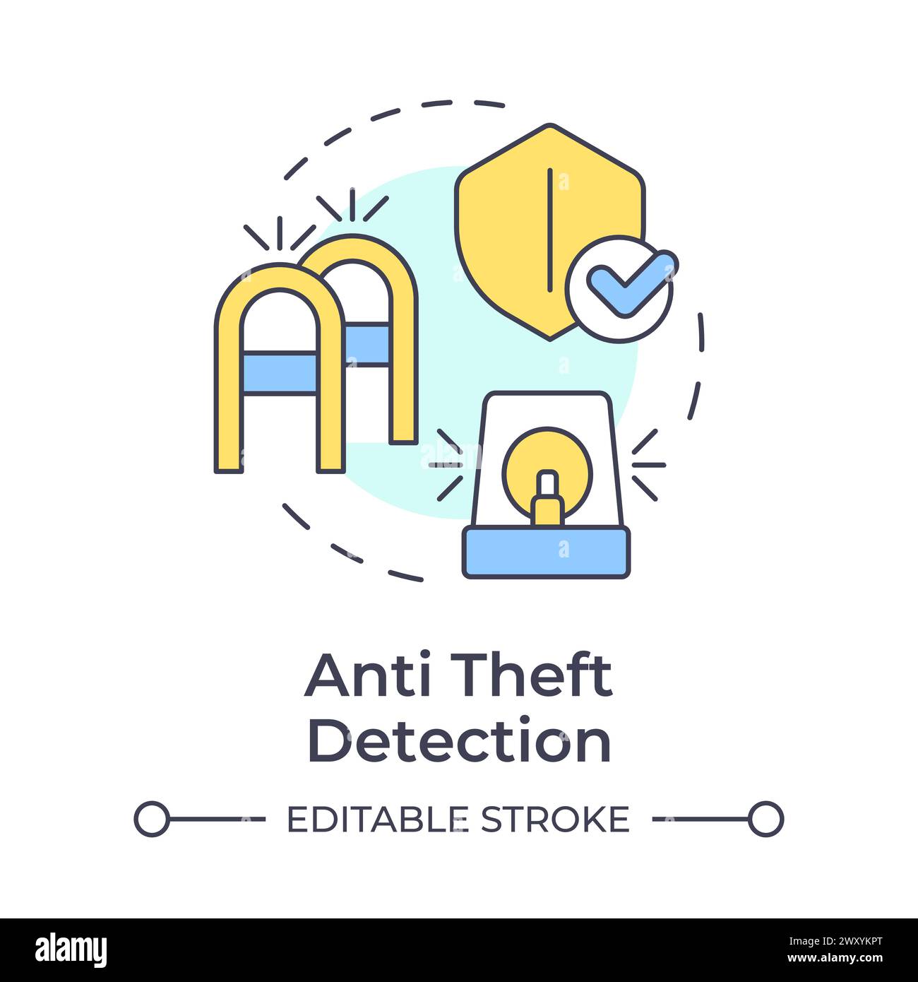 Anti theft detection multi color concept icon Stock Vector Image & Art ...