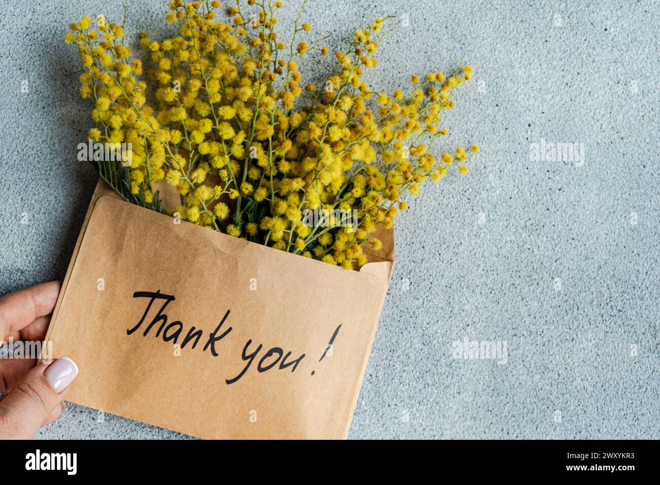 Love envelope hand written letter with flowers hi-res stock photography ...