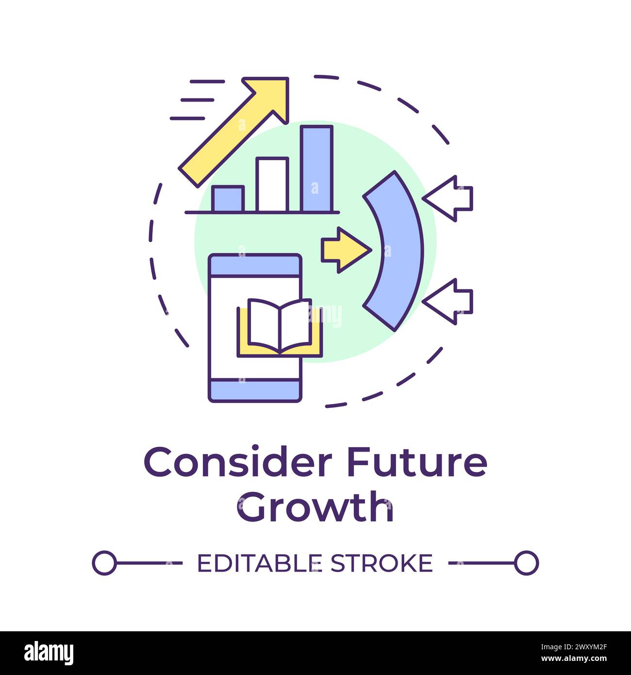 Consider future growth multi color concept icon Stock Vector Image ...