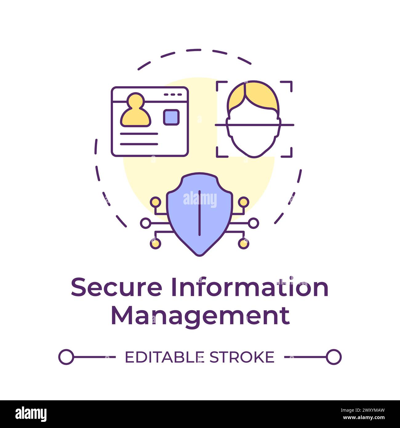 Secure information management multi color concept icon Stock Vector Image & Art - Alamy