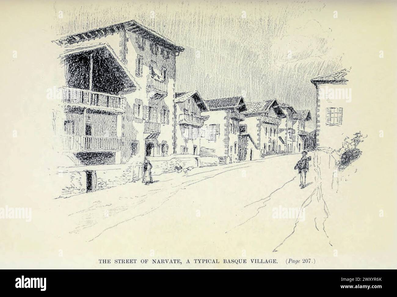 The Street of Narvate a typical Basque village 1910 by Gordon Cochrane ...