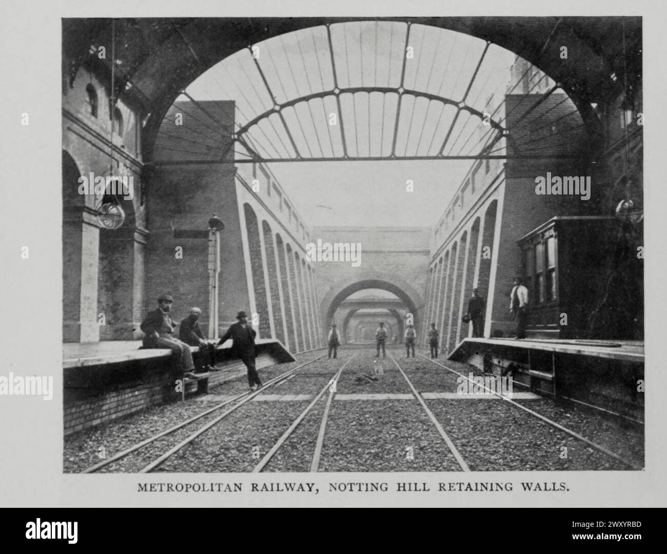 METROPOLITAN RAILWAY EXCAVATION; NOTTING HILL. RETAINING WALLS, from ...
