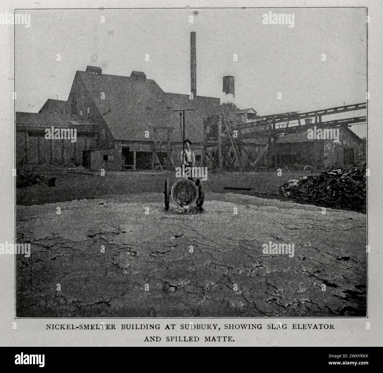 NICKEL SMELTER BUILDING AT SUDBURY, CANADA SHOWING SLAG ELEVATOR AND ...