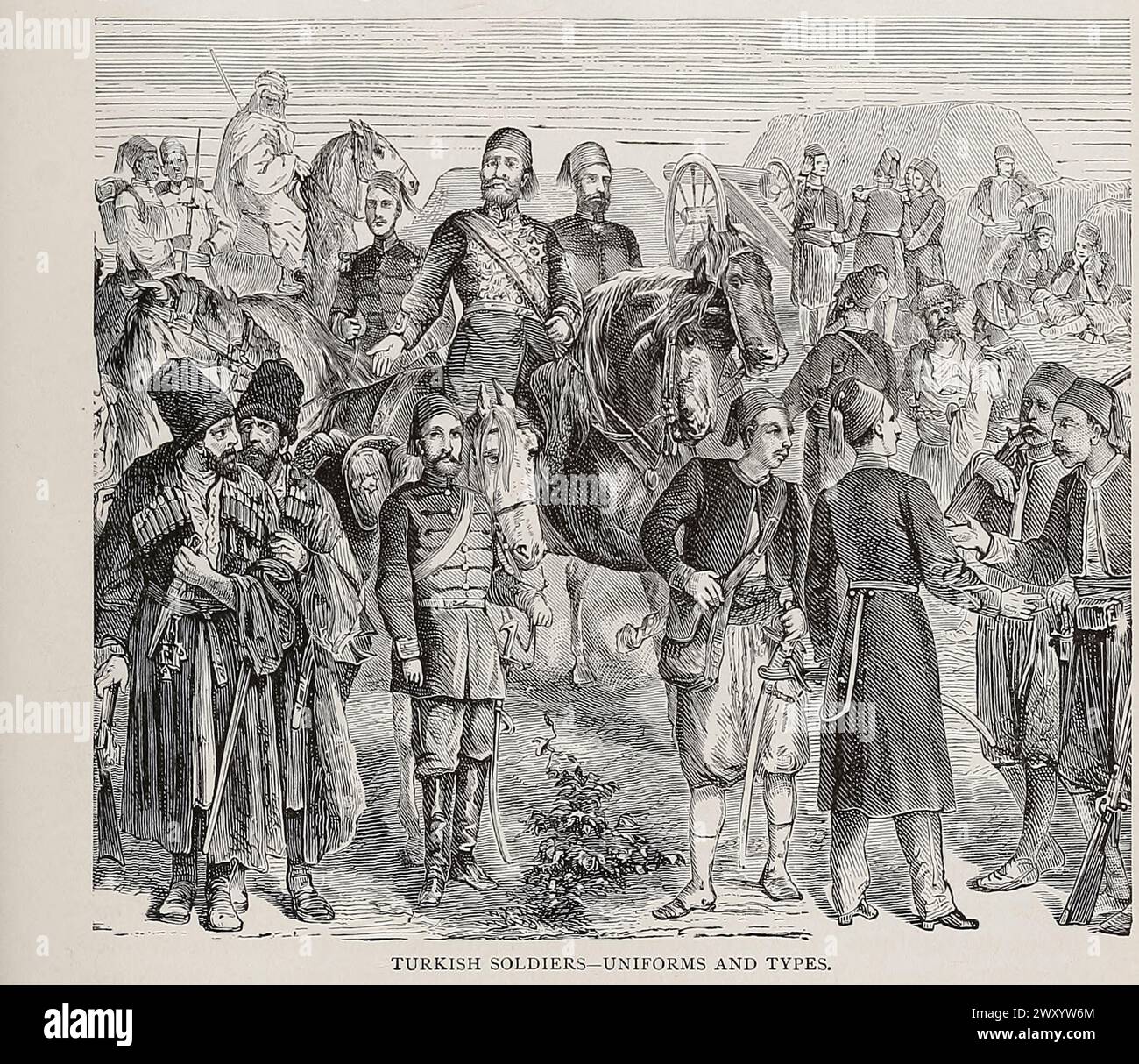 Turkish Soldiers Uniforms and types from Cyclopedia universal history ...