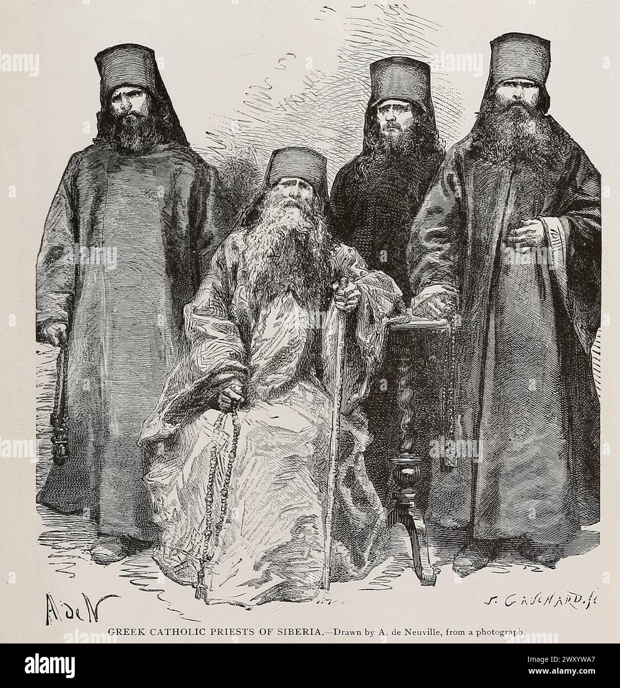 GREEK CATHOLIC PRIESTS OF SIBERIA. from Cyclopedia universal history ...