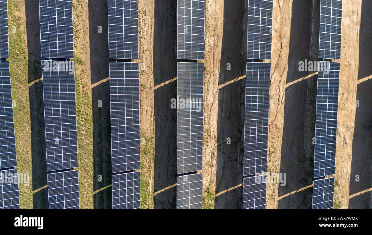 The Wind turbines and Electrum solar park in Taurage, Lithuania Stock ...