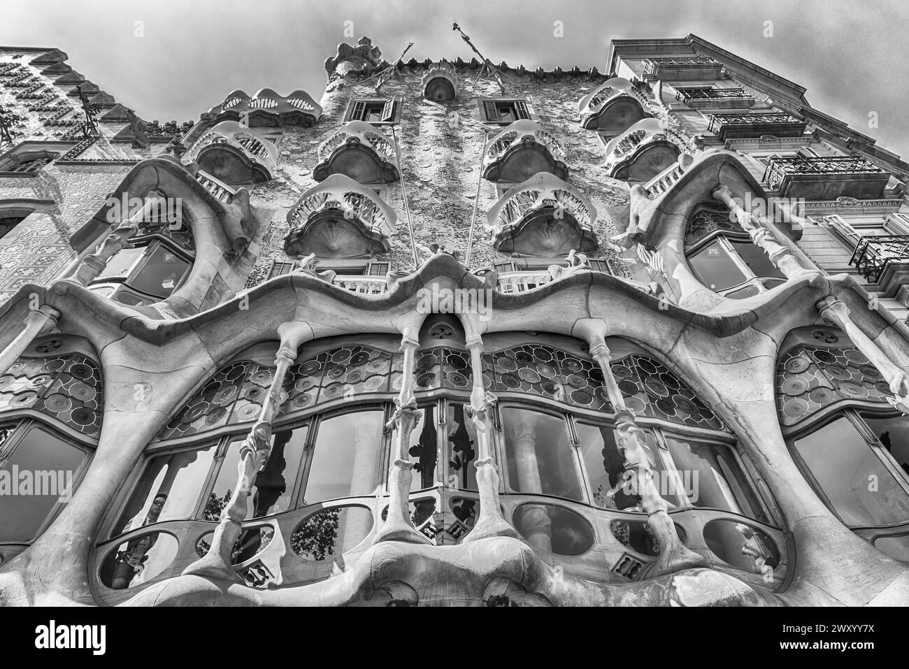 BARCELONA - AUGUST 9: Facade of the modernist masterpiece Casa Batllo ...