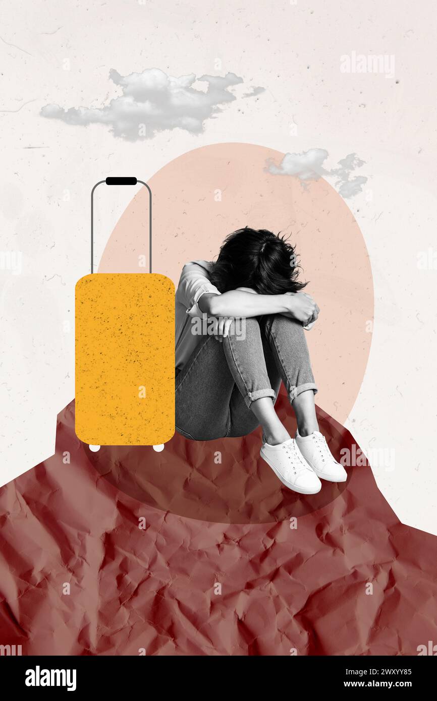 Trend artwork composite sketch image 3D photo collage of black white ...