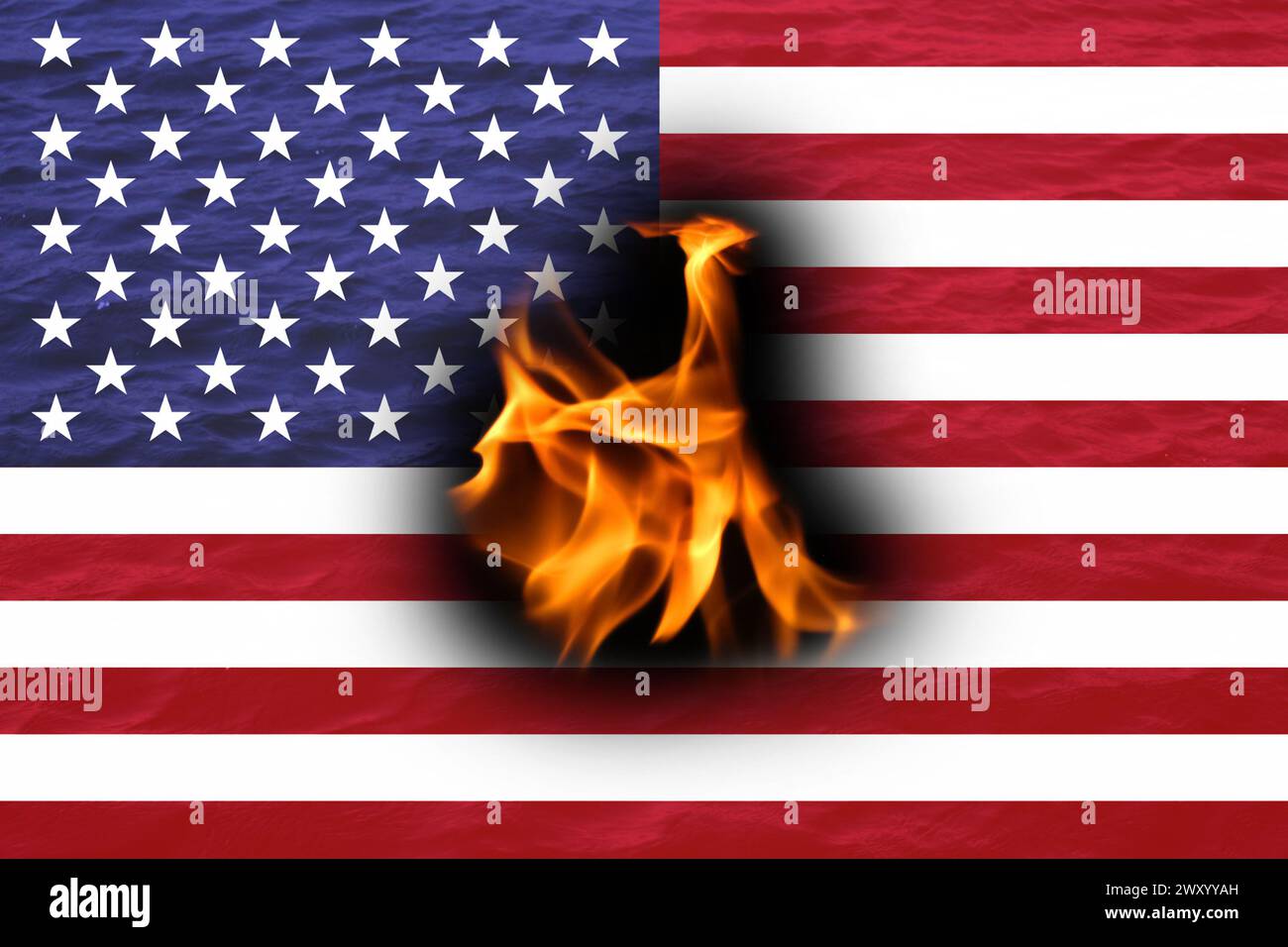 USA flag background with fire eagle on background. American flag for ...