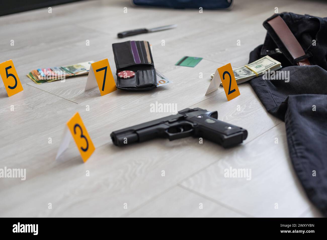 Criminalistic Laboratory, Bullet shell analysis, conceptual image Stock ...