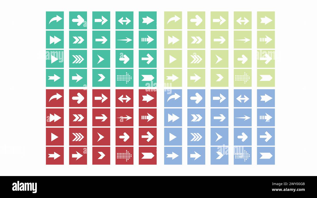Arrows different color vector hi-res stock photography and images - Alamy