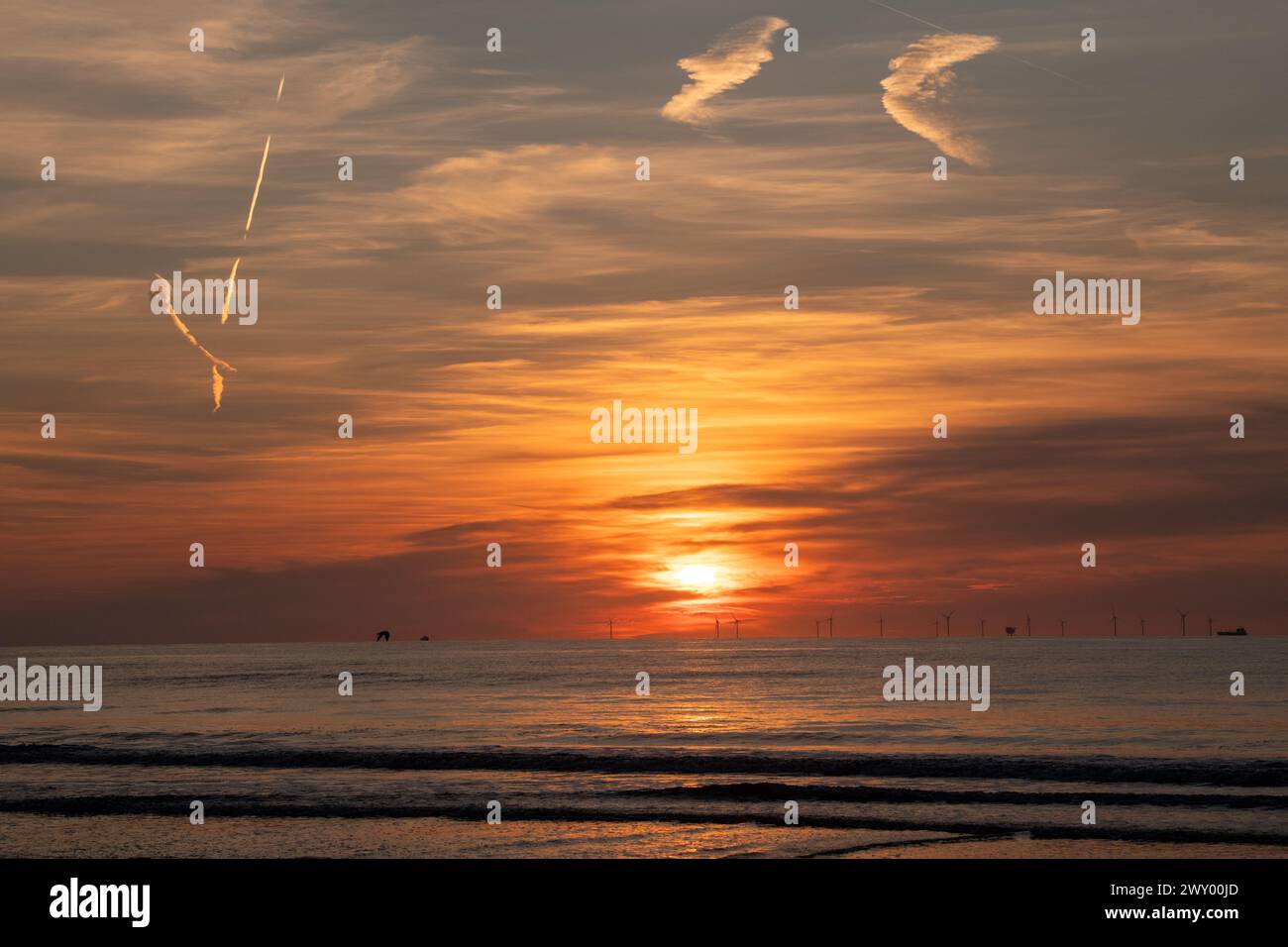 Sunset at the North Sea Stock Photo - Alamy
