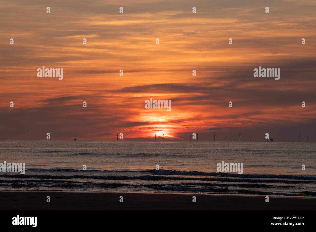 Sunset at the North Sea Stock Photo - Alamy