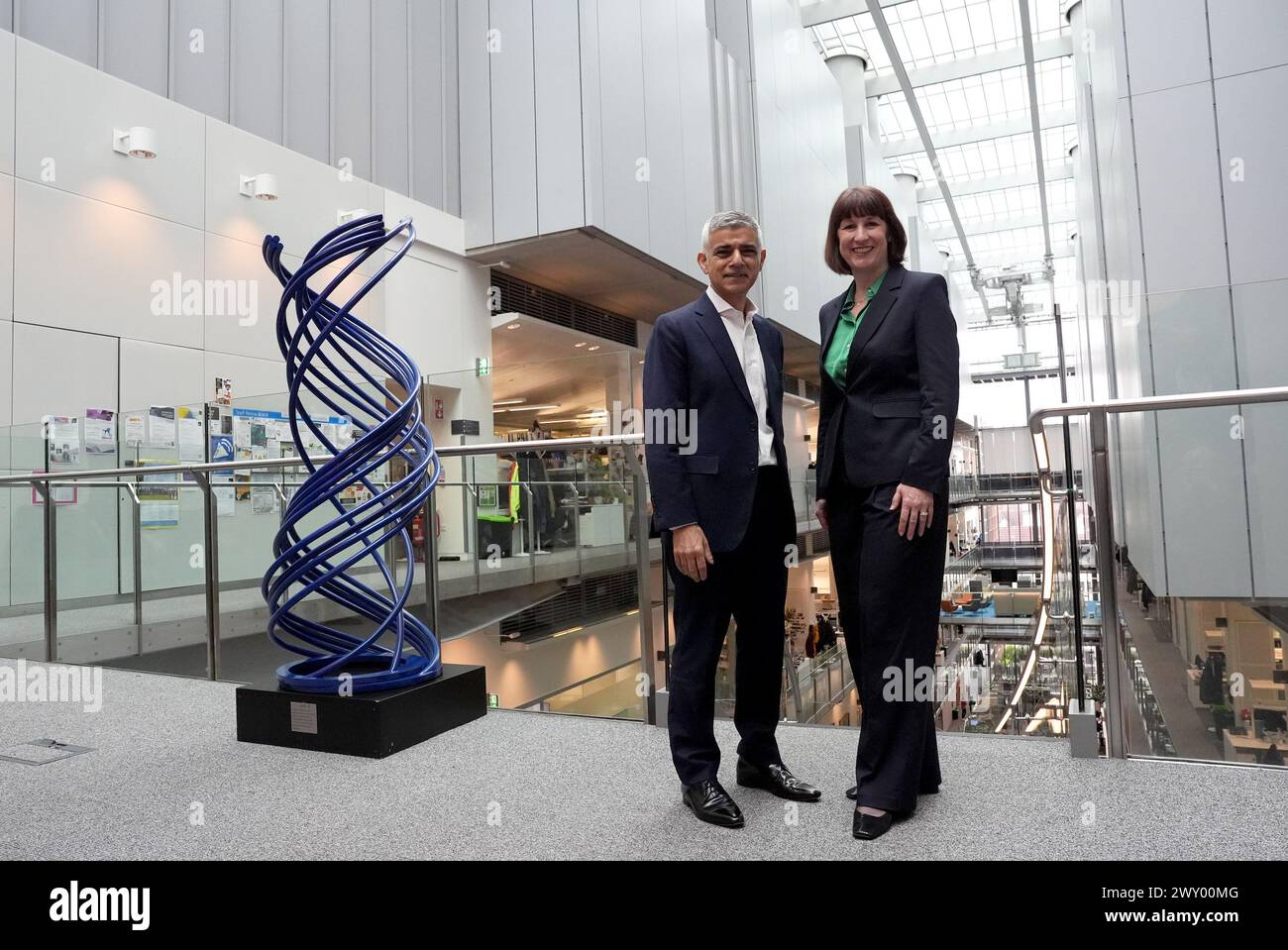 Mayor of London Sadiq Khan with Shadow Chancellor Rachel Reeves during ...
