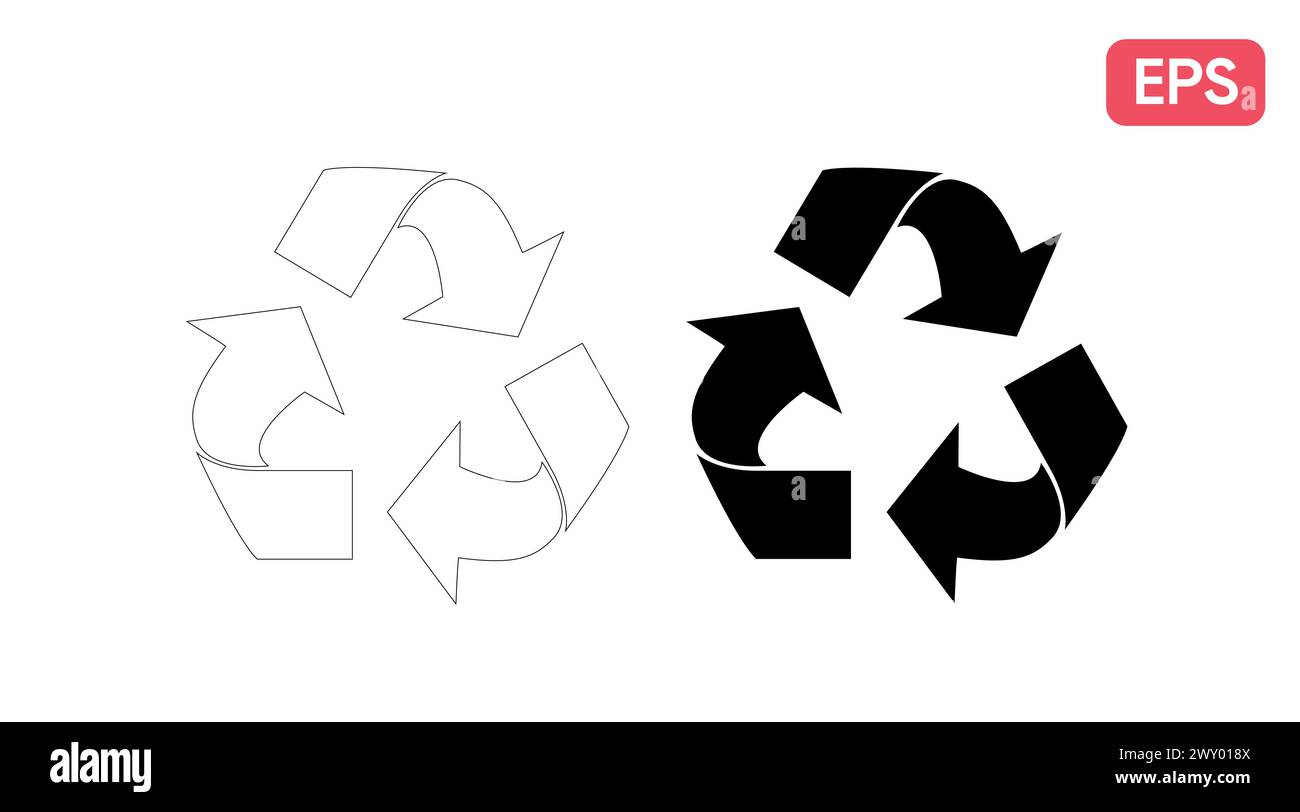 Recycle sign vector icon. Ecological bio-waste concept. Arrow sign ...