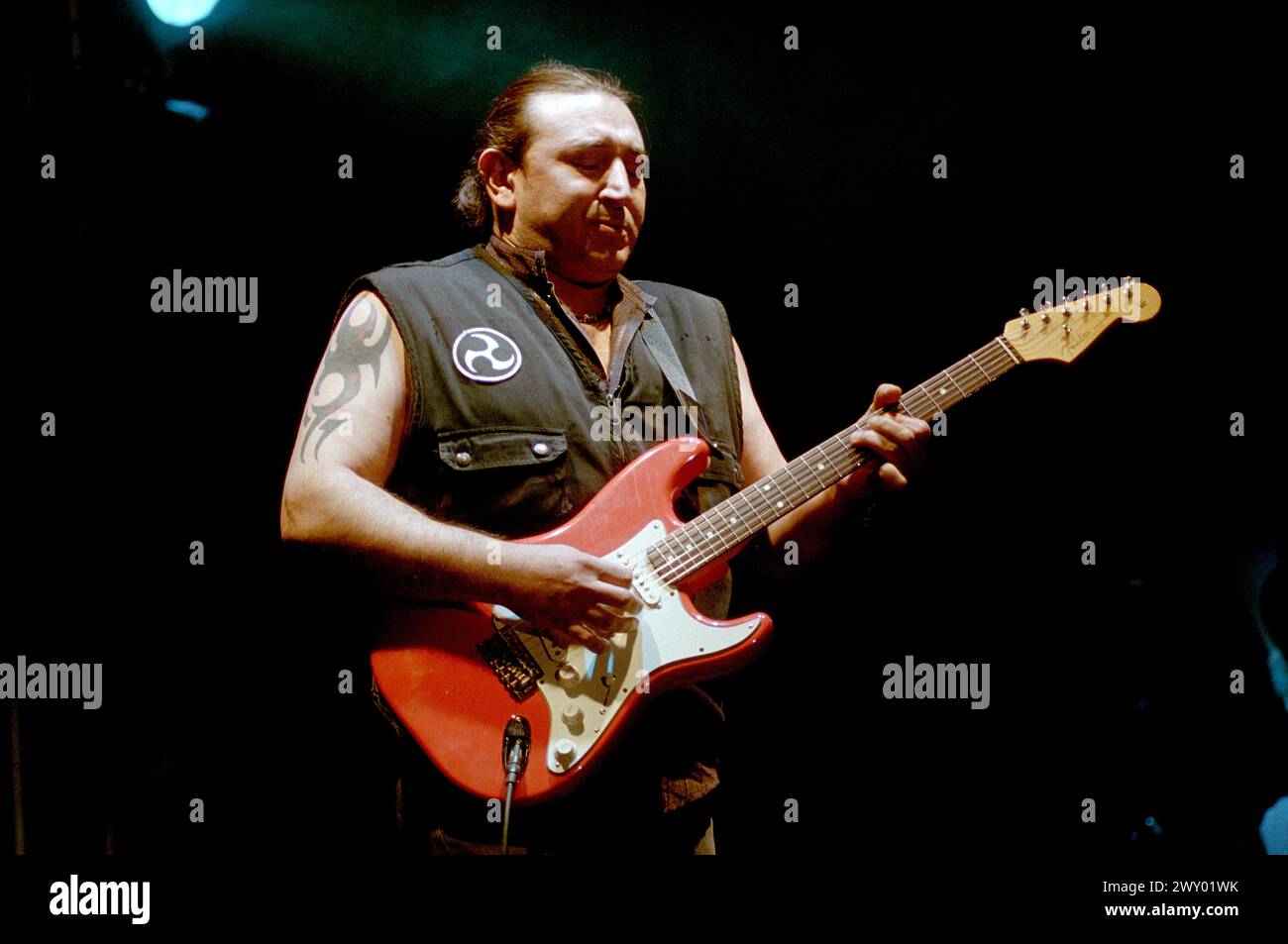 Saint-Vincent Italy 31/01/2002: Ghigo Renzulli guitarist of the rock ...