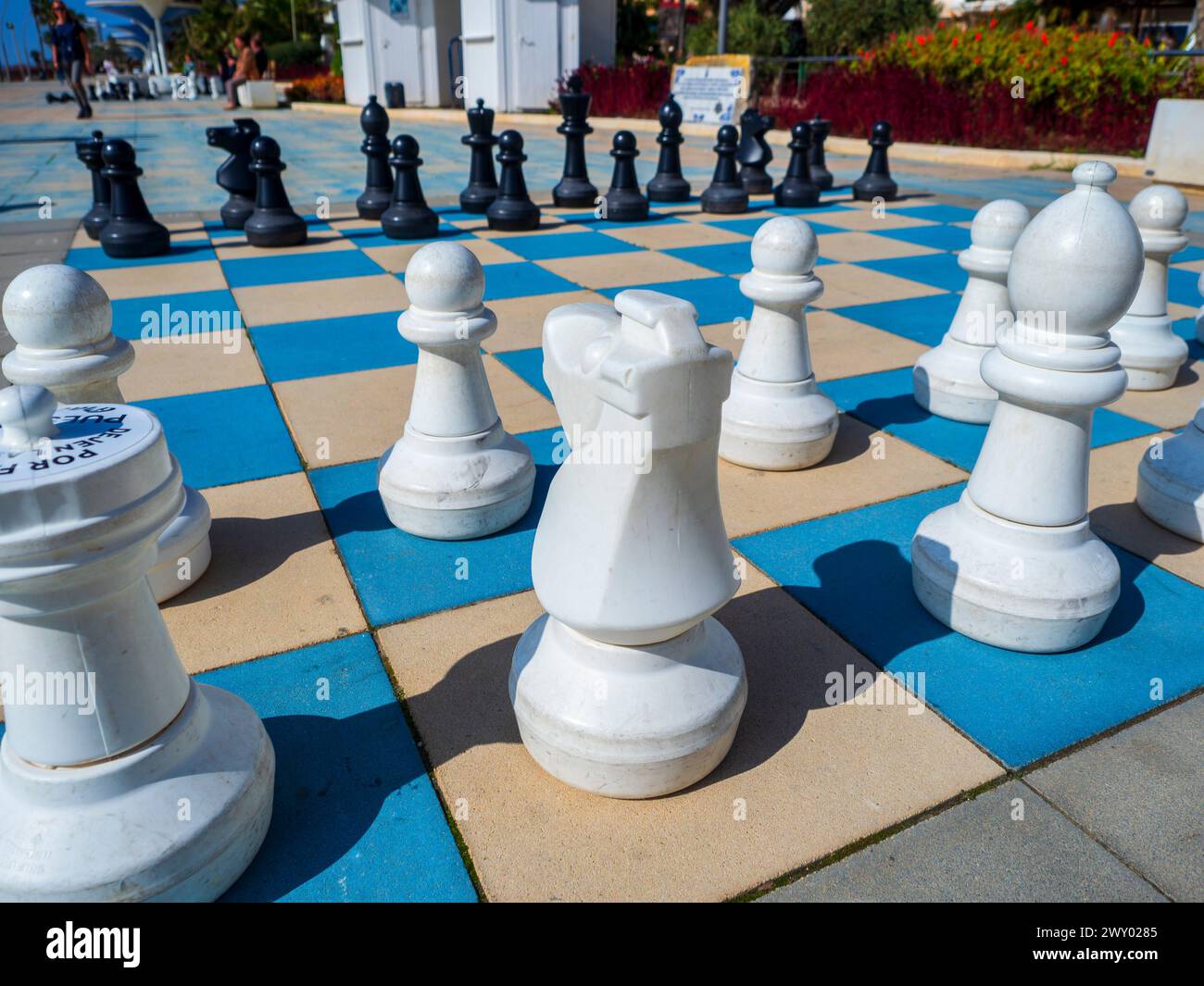 Giant chess in the streets of Estepona, Malaga, Spain Stock Photo - Alamy