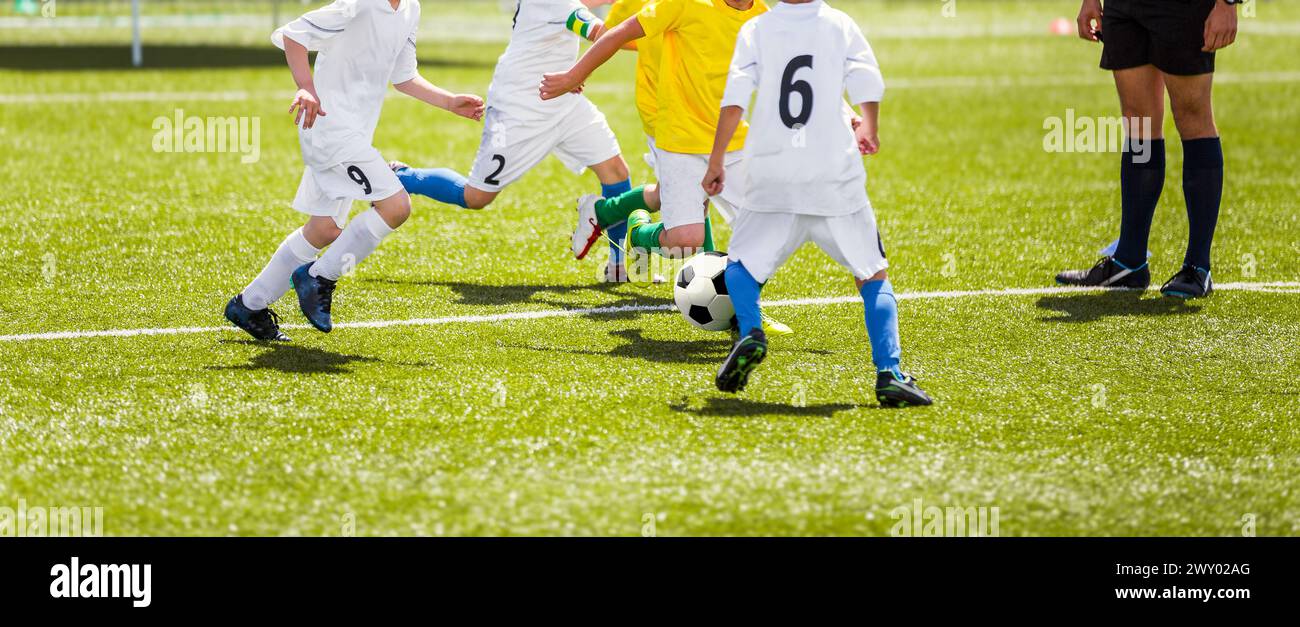 Soccer Physical Education Class for Elementary-Age Children. Kids Play ...