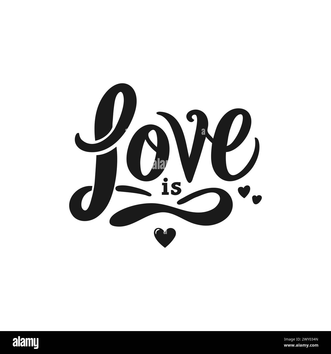 Beautiful typography background with hand drawn word Love. Handmade ...
