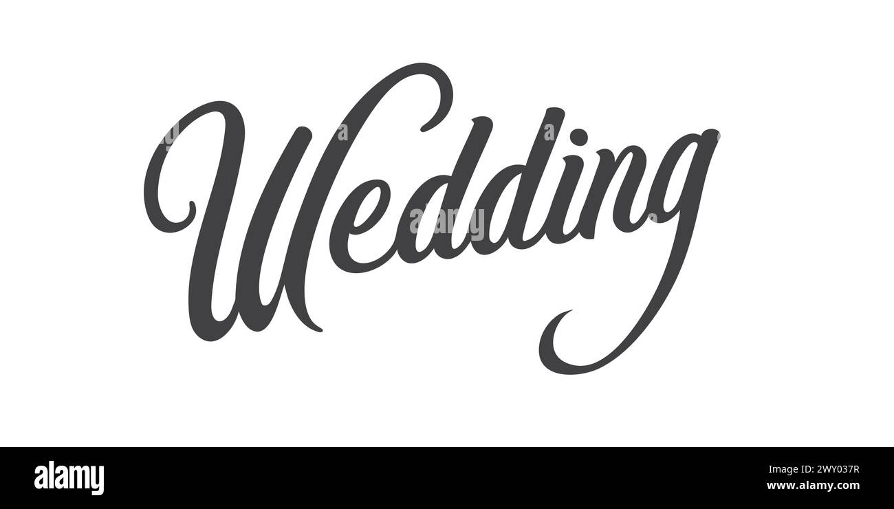 Welcome to the wedding text, hand written custom calligraphy isolated ...