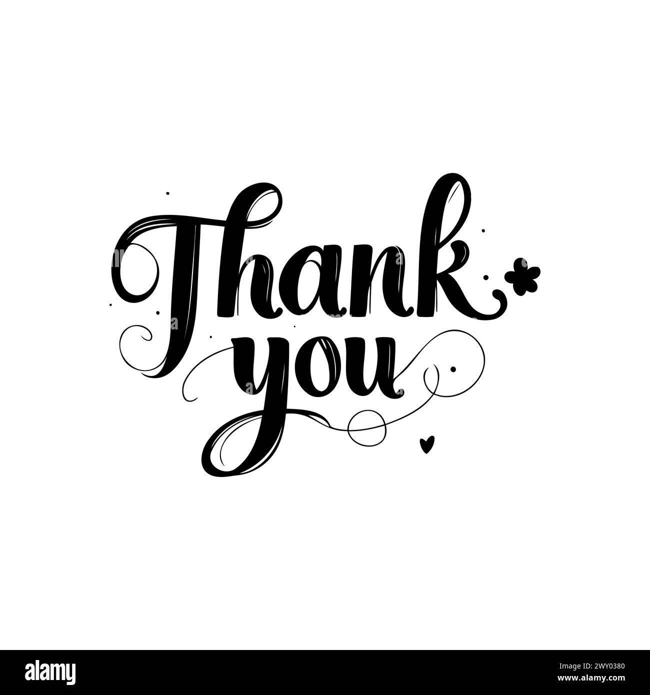 Thank You handwritten inscription. Hand drawn lettering. Thank You ...