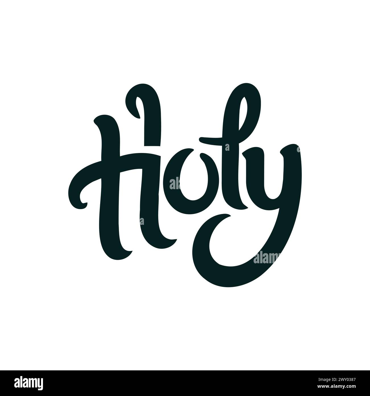 Saint - calligraphic inscription isolated on white background. Hand ...