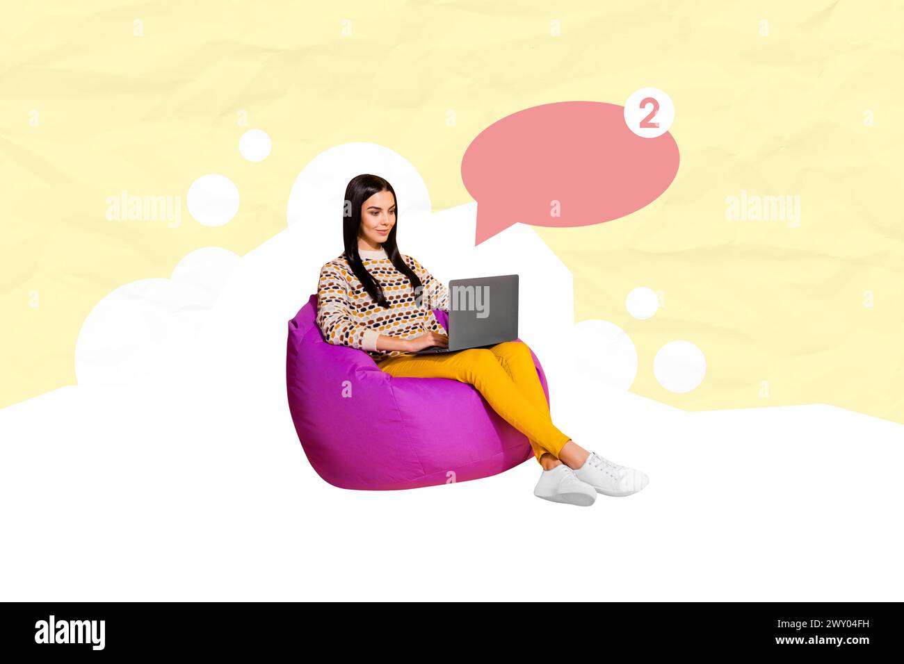 Composite trend artwork sketch image 3D photo collage of young busy ...