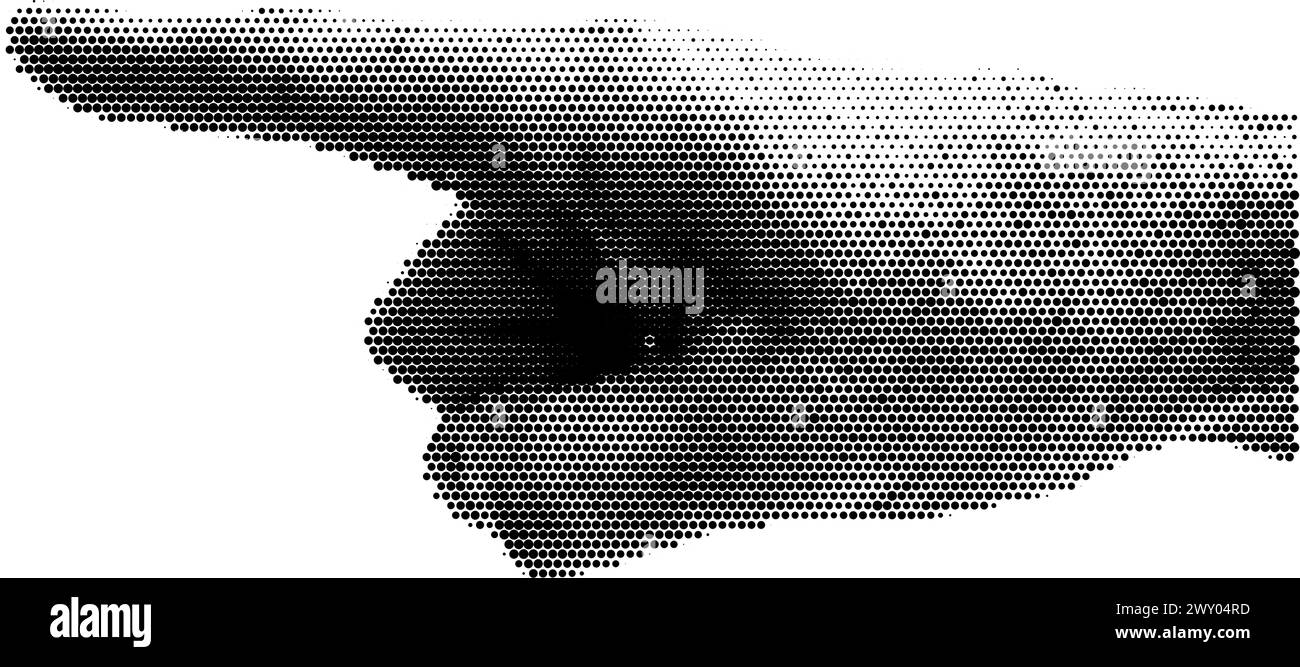 Halftone dotted male hand finger point. Vector textured human arm for trendy y2k retro collage ...