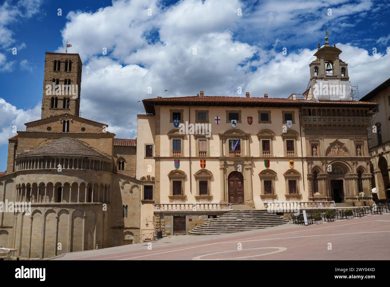 Historic buildings of Arezzo, Tuscany, Italy, at summer Stock Photo - Alamy