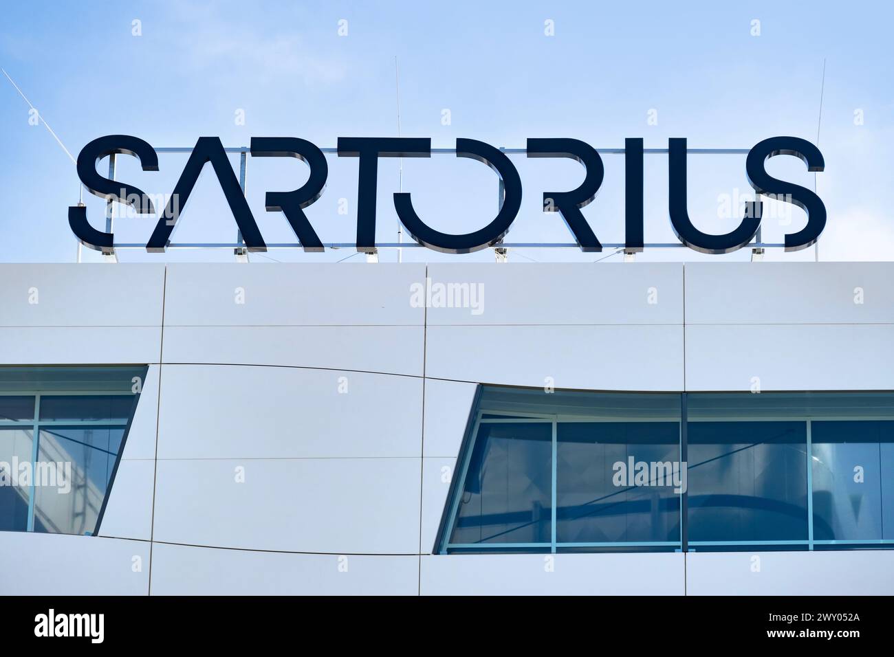 Sartorius company building, biopharmaceutical industry and laboratory ...