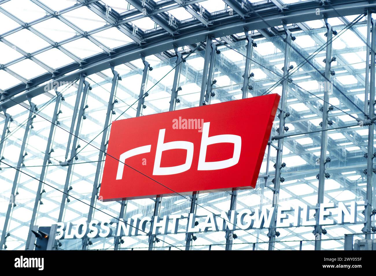 radio news Berlin-Brandenburg logo Media Company on arched metal vault ...