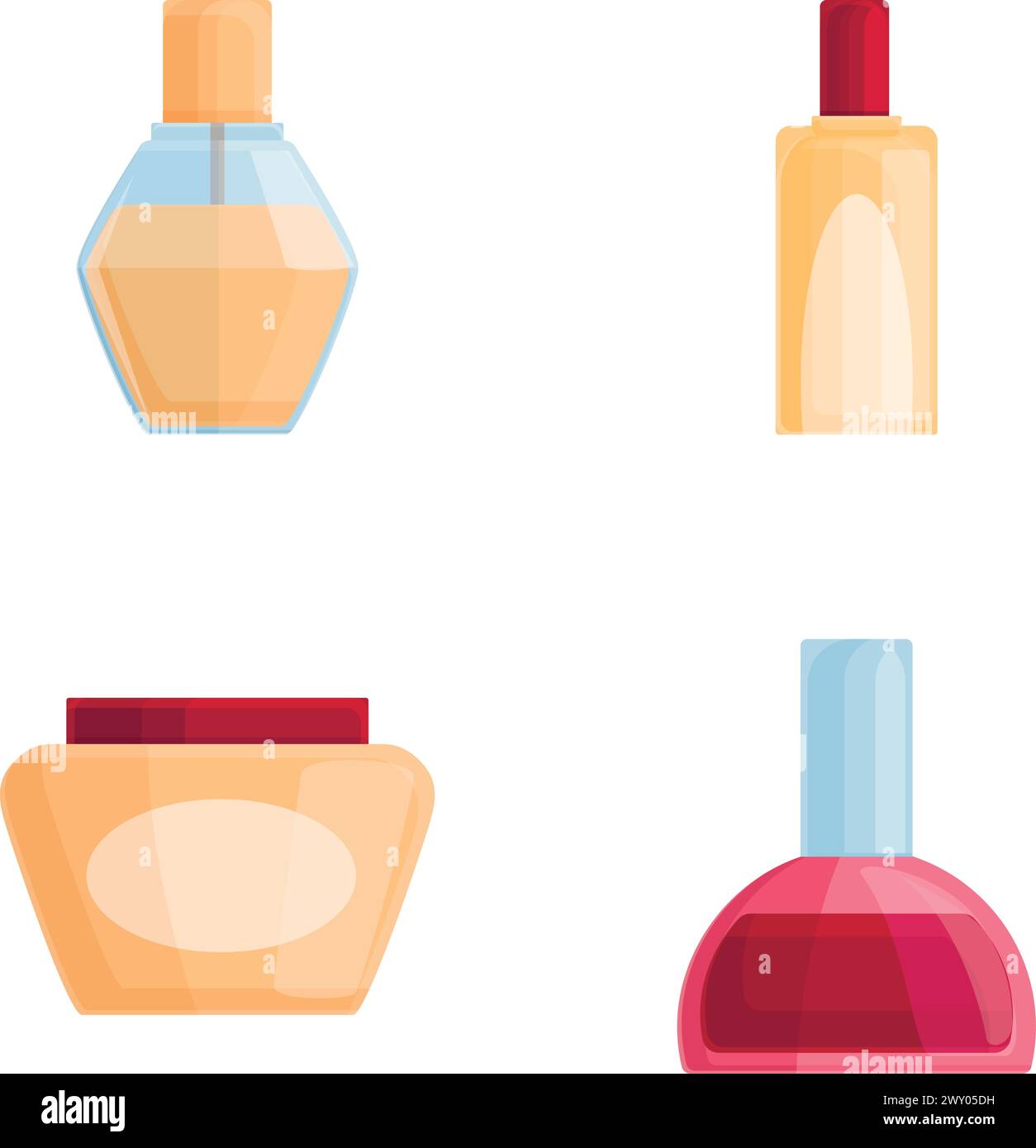 Decorative cosmetic icons set cartoon vector. Beauty and skincare ...