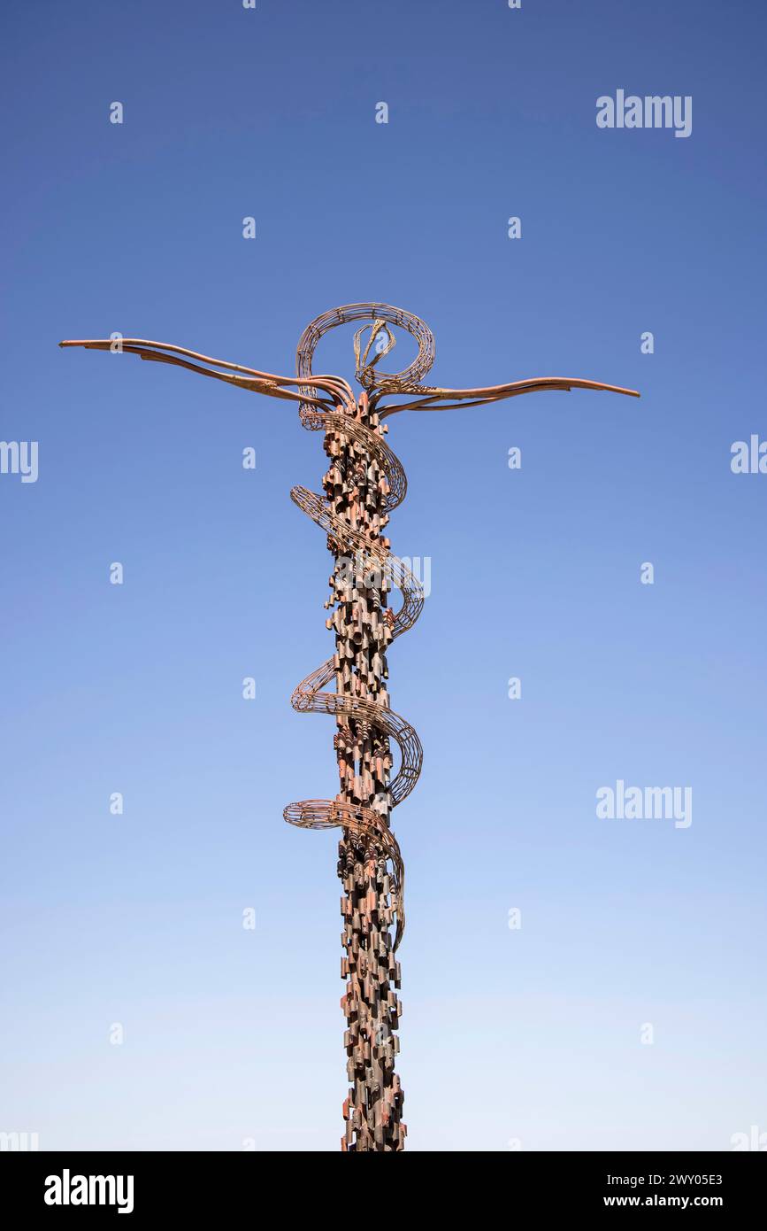 the brazen serpent and serpentine cross sculpture at the moses memorial ...