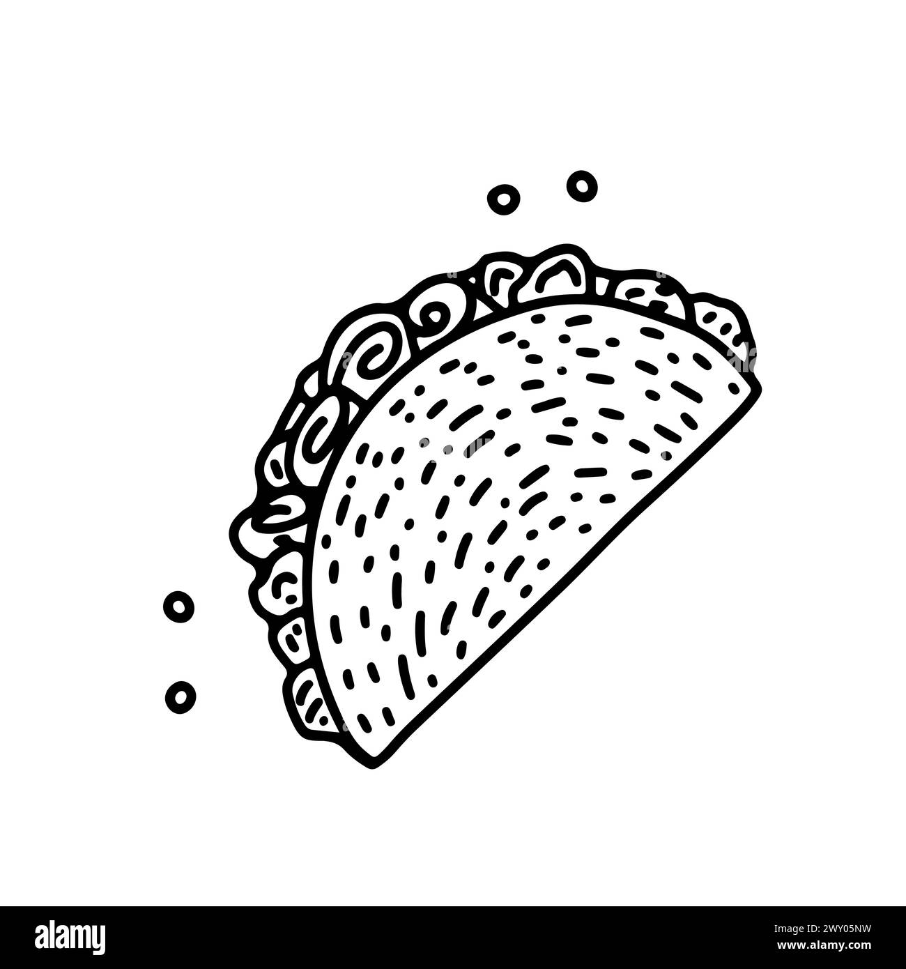 Vector hand drawn taco doodle illustration Stock Vector Image & Art - Alamy