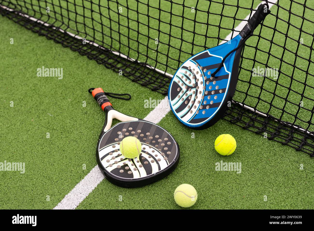 Paddle tennis racket and ball Stock Photo - Alamy