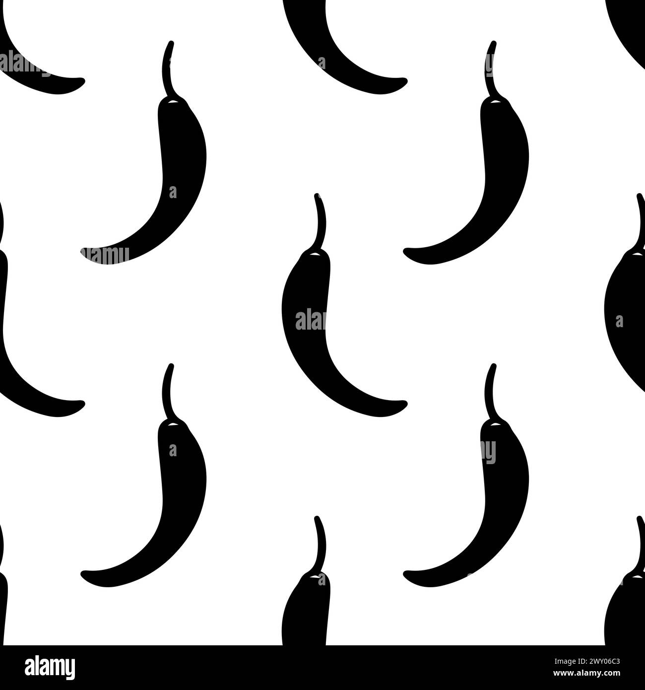 doodle chili pepper seamless pattern Stock Vector Image & Art - Alamy