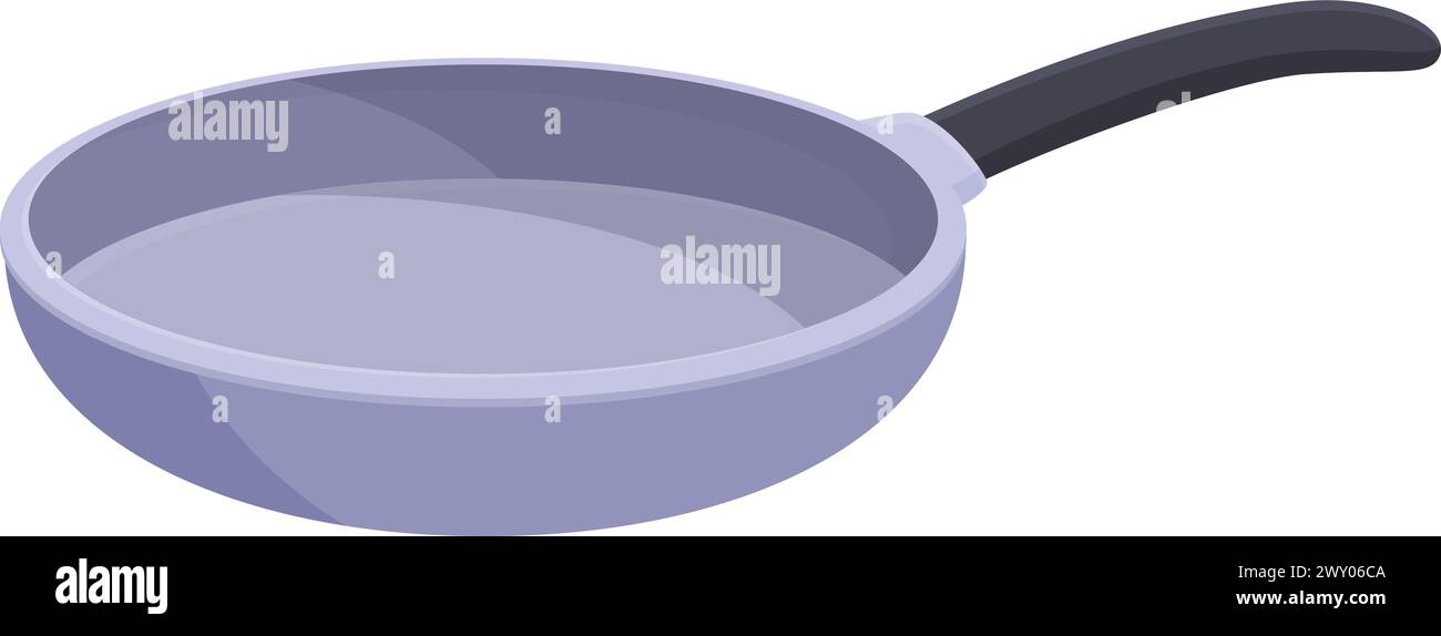 Frying pan icon cartoon vector. Cooking element. Domestic handle object ...