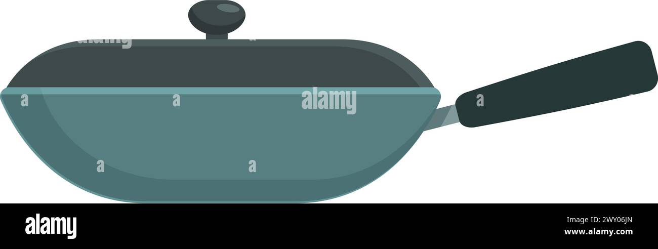 Modern frying pan icon cartoon vector. Domestic object. Cuisine element ...