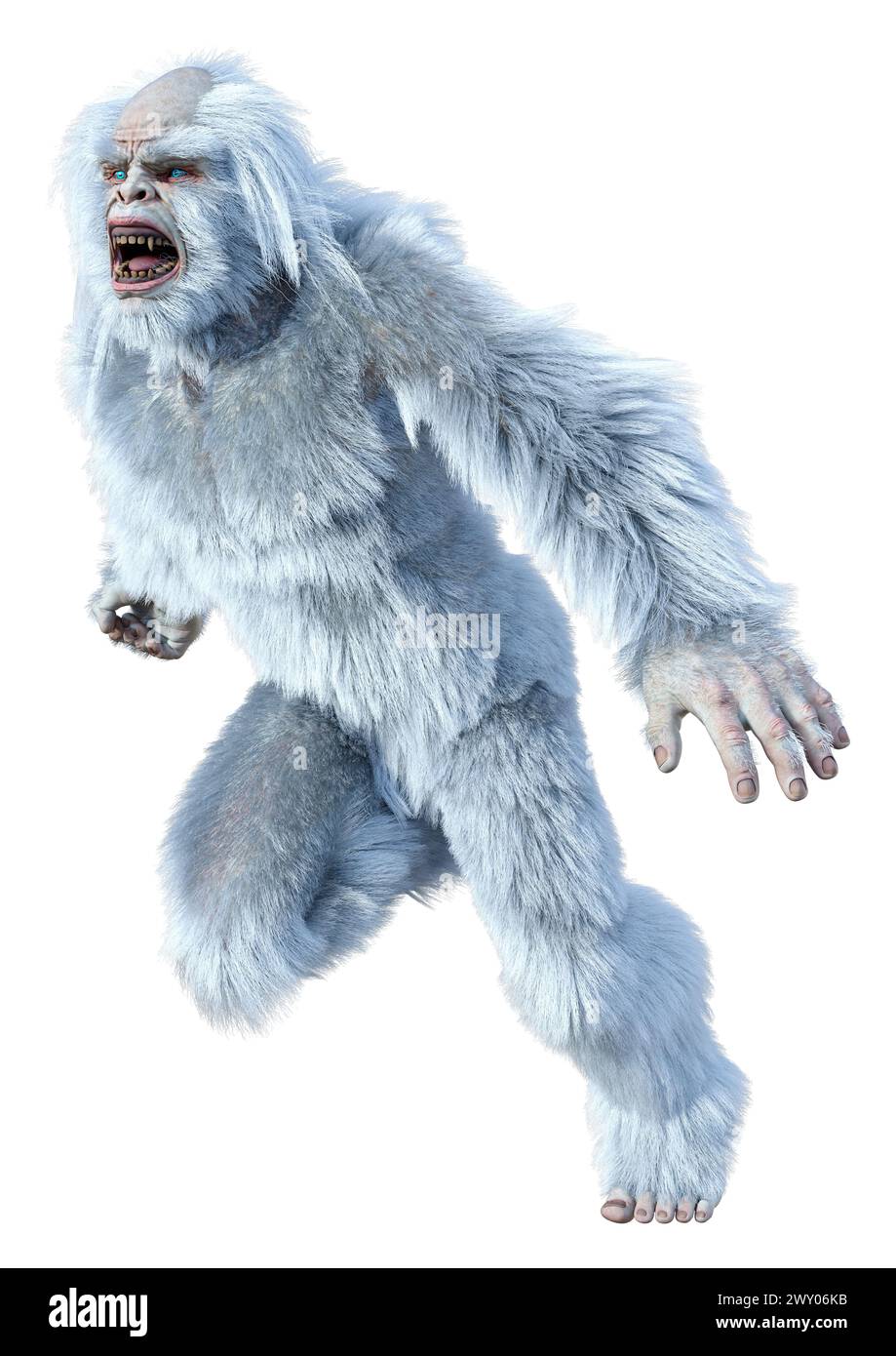 3D rendering of a fantasy creature yeti isolated on white background ...