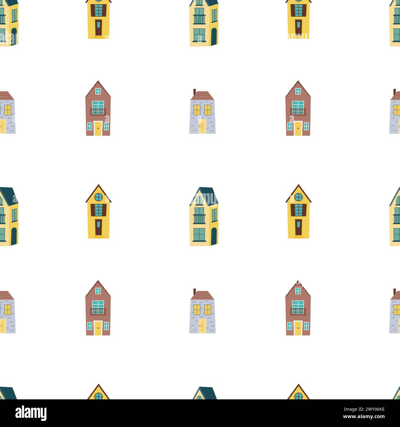 Seamless background country houses hi-res stock photography and images ...