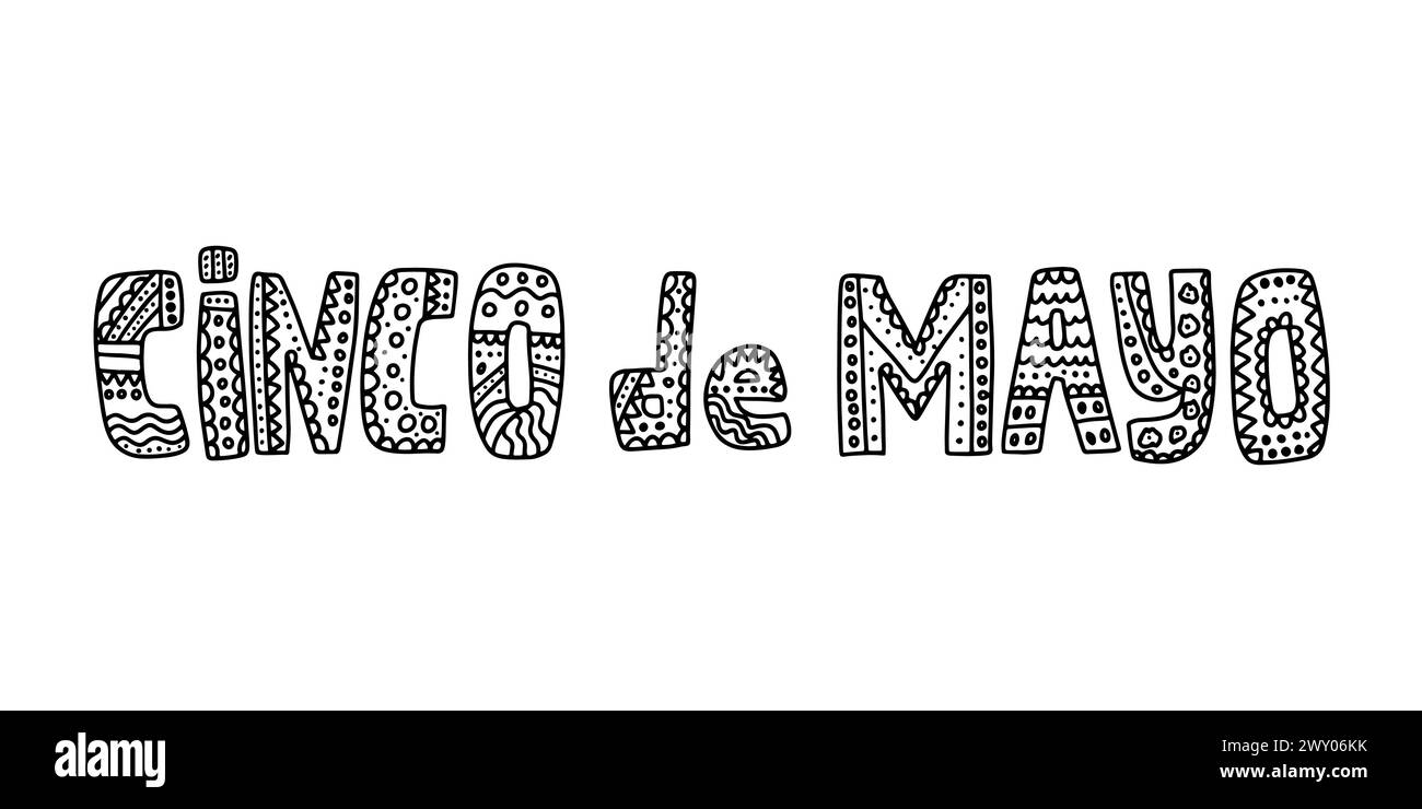 Cinco de Mayo hand drawn lettering Stock Vector Image & Art - Alamy
