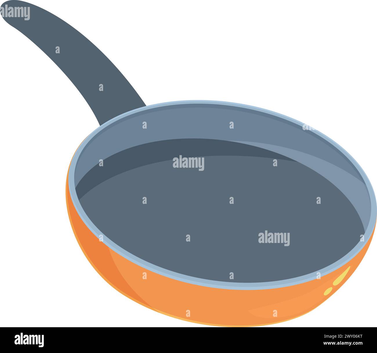 Iron handle pan icon cartoon vector. Home domestic object. Cook ...