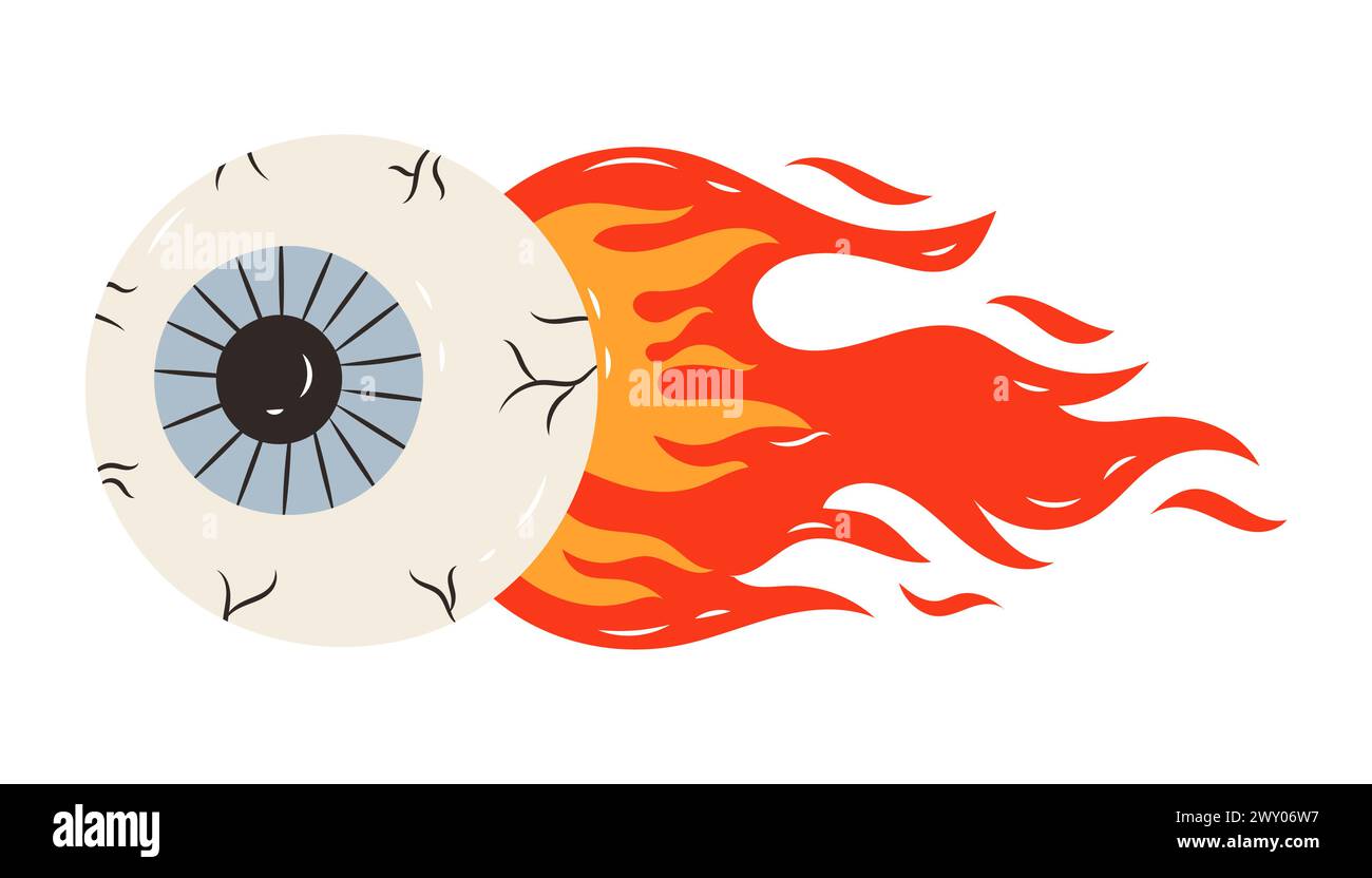 Flaming eyeball in flat style Stock Vector Image & Art - Alamy