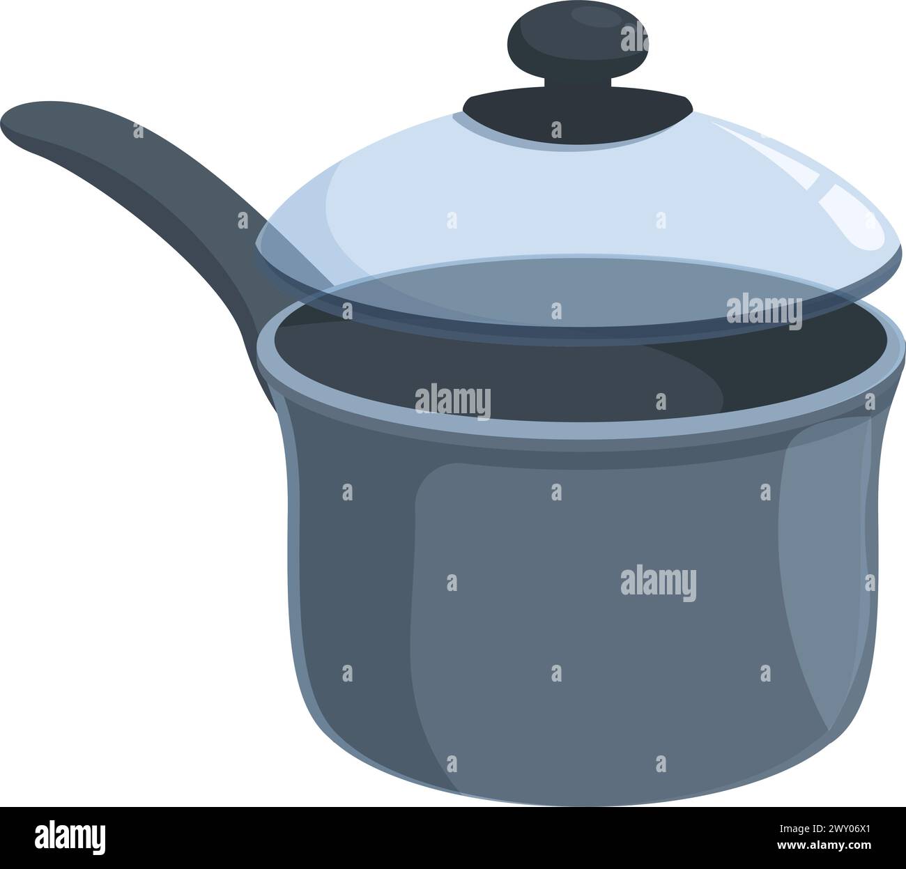 Modern new saucepan icon cartoon vector. Food culinary pot. Domestic ...