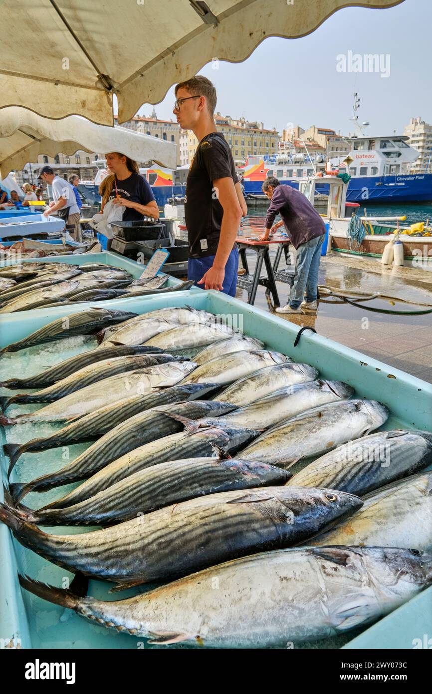 Fish market (Marché aux Poissons) at the Old Port (Vieux Port) in the ...